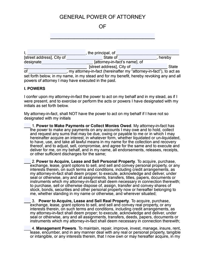 General Power Of Attorney Free POA Form In PDF Format General Power Of Attorney Free POA Form In PDF Format